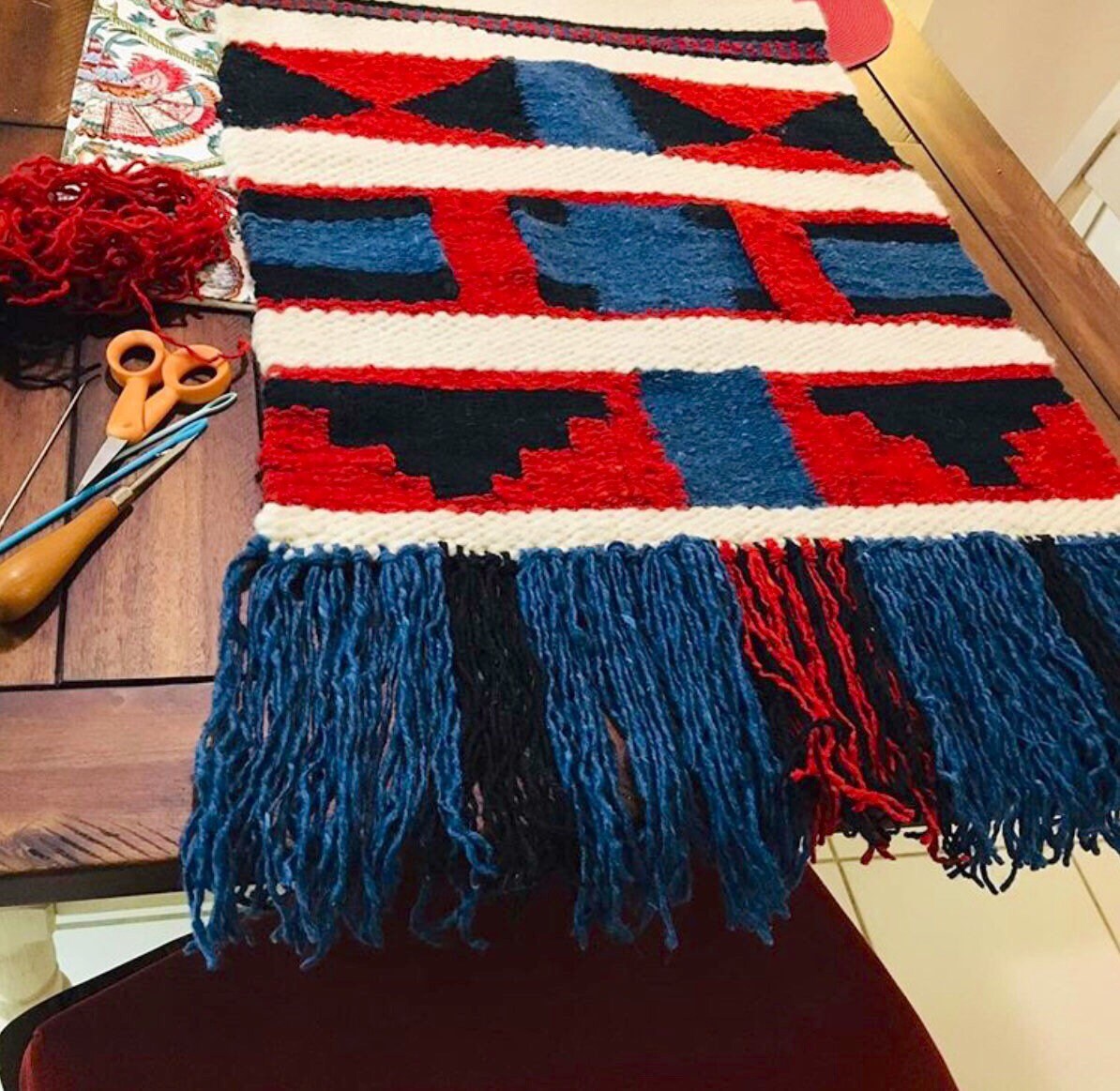 Native American Style Geometric Weaving With Feathers and - Etsy