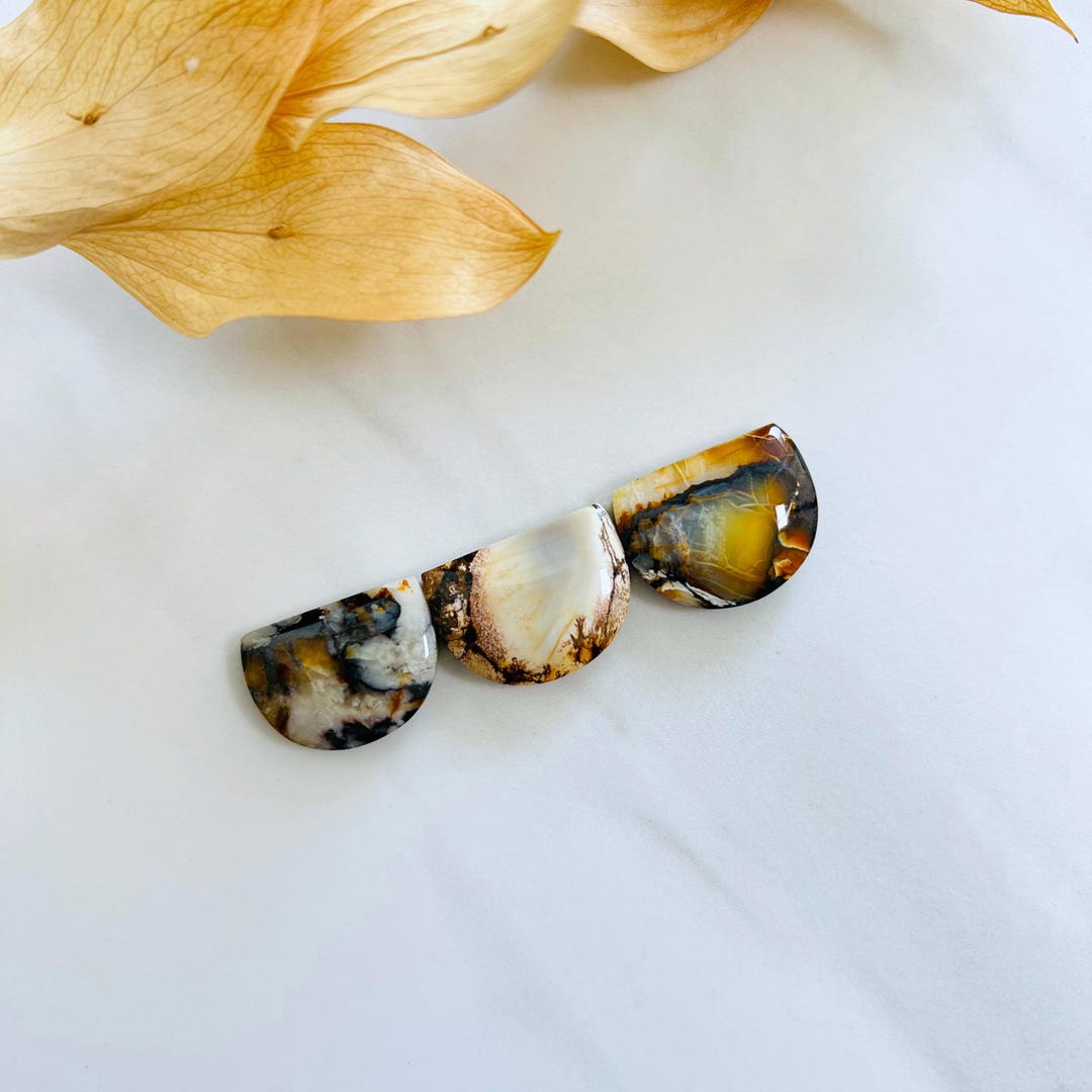 Large Royal Orange Half Moon Purple Lavender Variscite, Set of 3 - Etsy