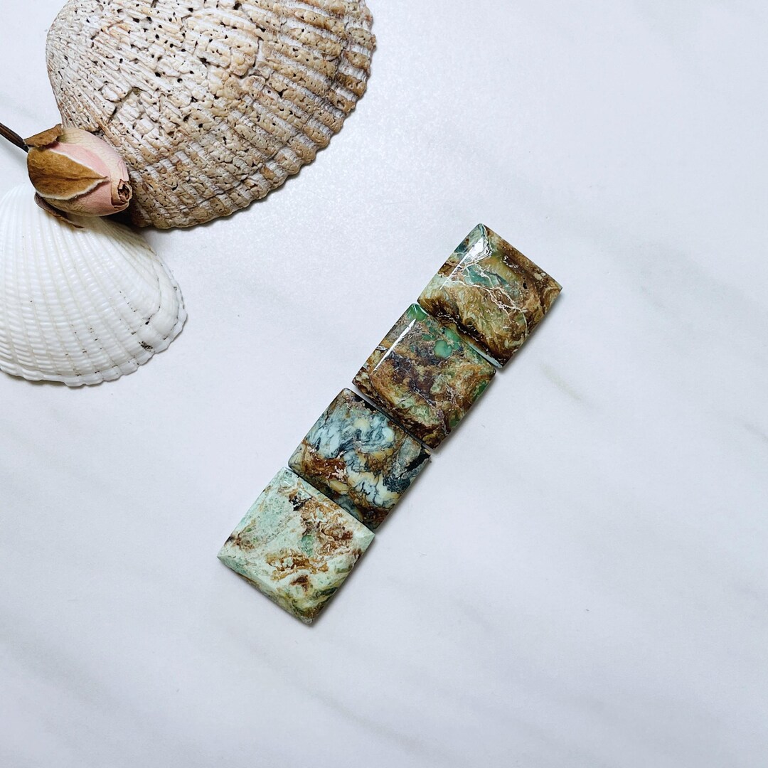 Large Pale Brown Square Crescent Lake Variscite, Set of 4 - Etsy