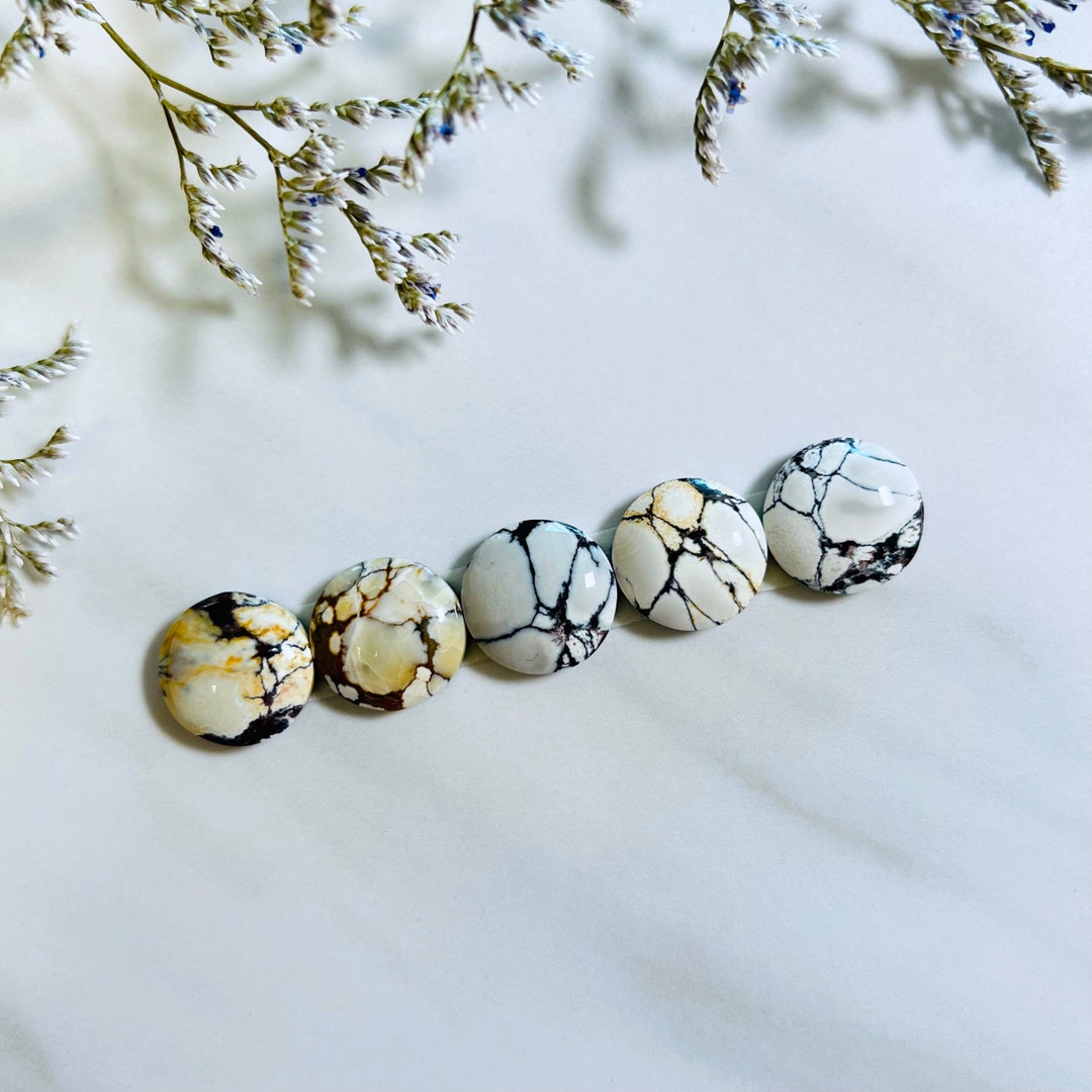 Small Earth Brown Round Purple Lavender Variscite Set of 5 - Etsy