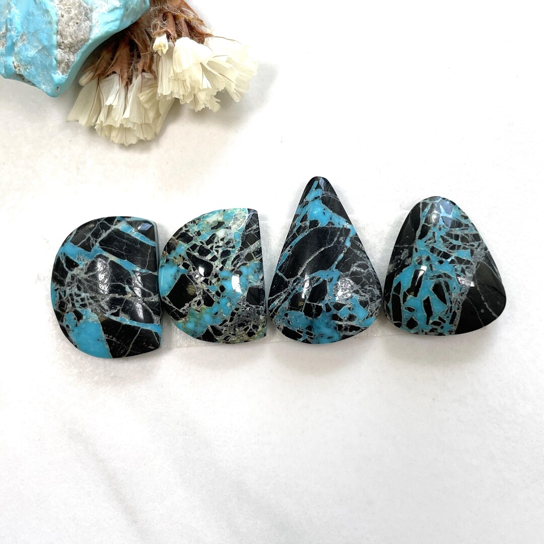 Medium Ocean Blue Mixed Yungai Turquoise, Set of 4 - Etsy