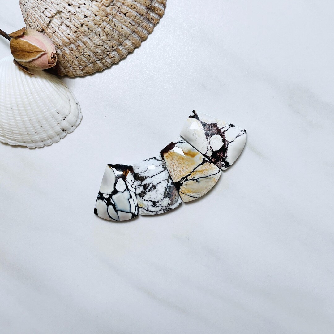 Large White Petal Purple Lavender Variscite, Set of 4 - Etsy