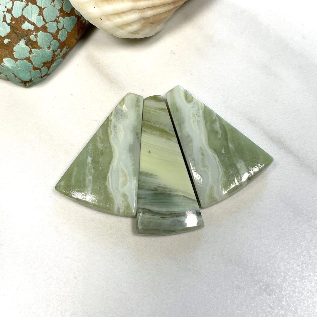 Large Mint Green Mixed Green Serpentine Serpentine, Set of 3 - Etsy