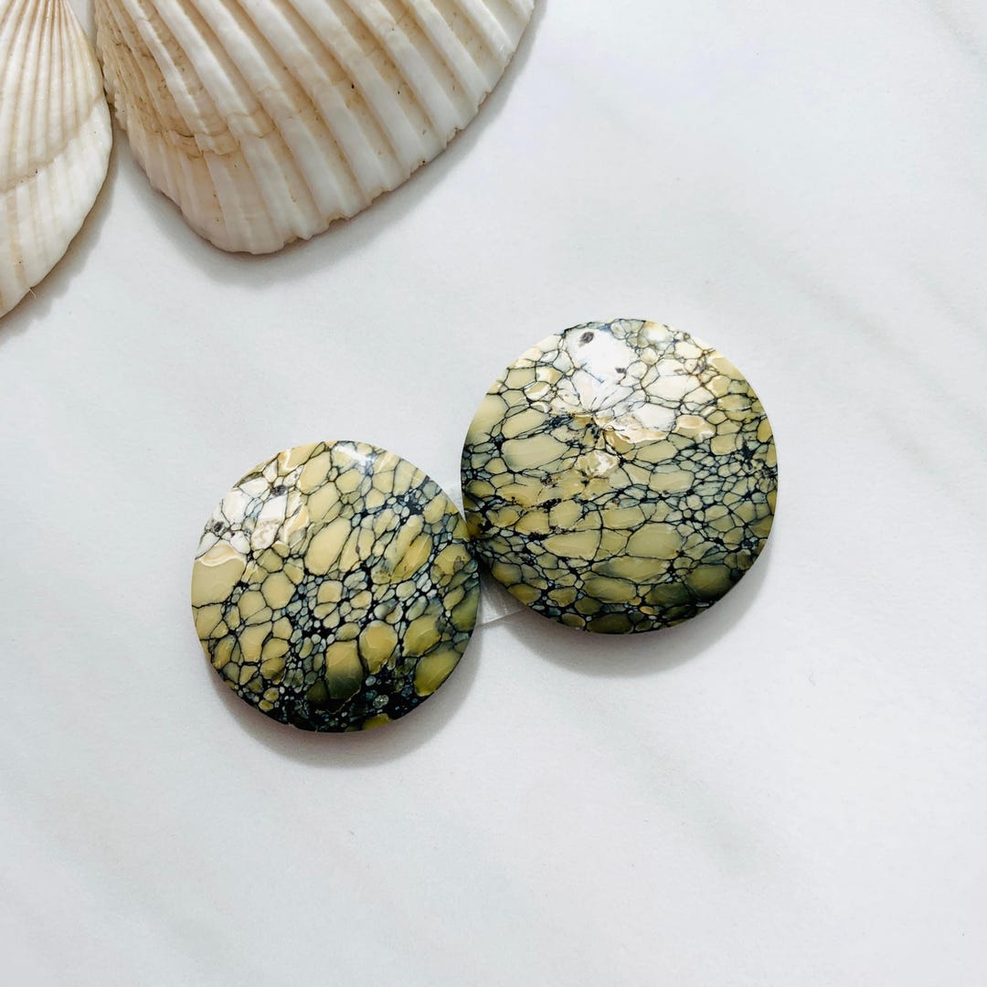 Large Earth Brown Round Purple Lavender Variscite, Set of 2 - Etsy