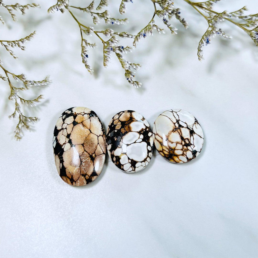 Large Earth Brown Oval Purple Lavender Variscite, Set of 3 - Etsy