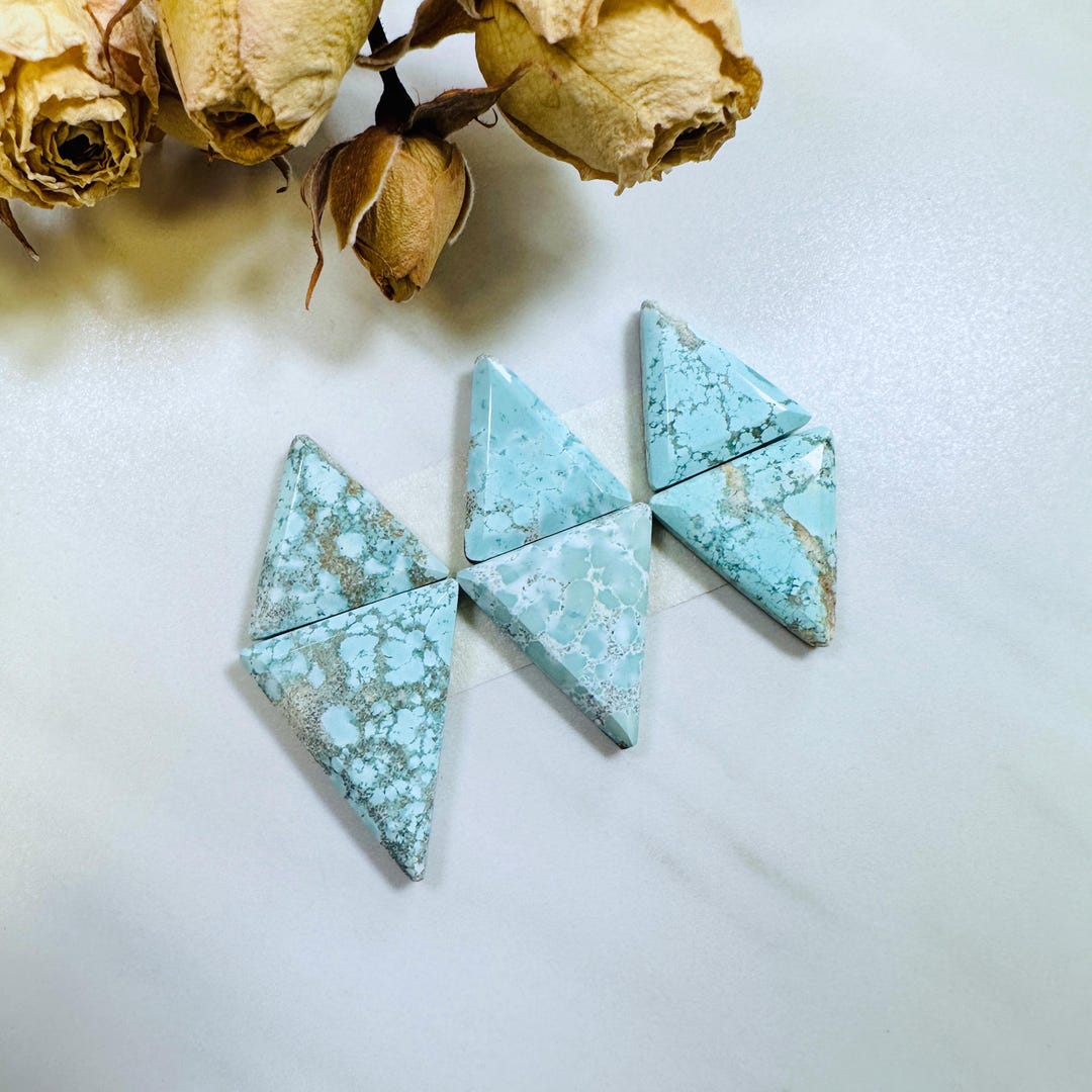 Large Faint Blue Triangle Sand Hill Turquoise, Set of 6 - Etsy