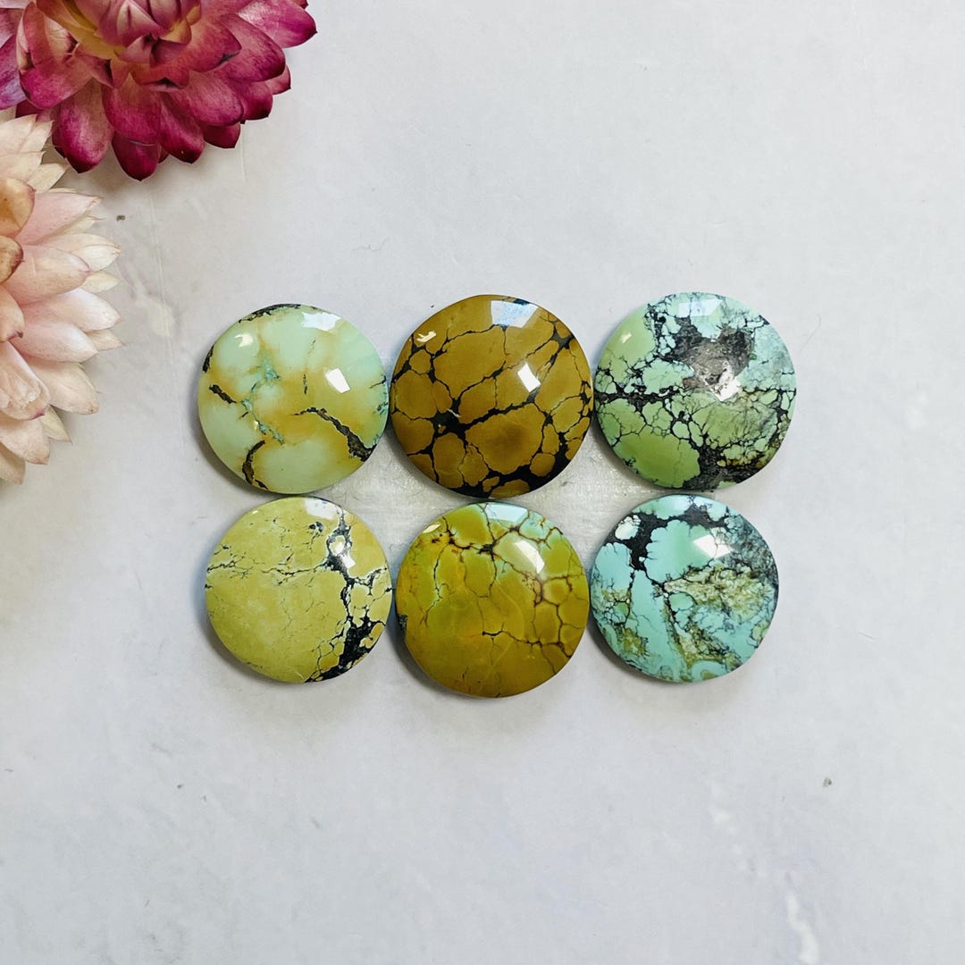 Medium Mixed Round Mixed Turquoise, Set of 6 - Etsy