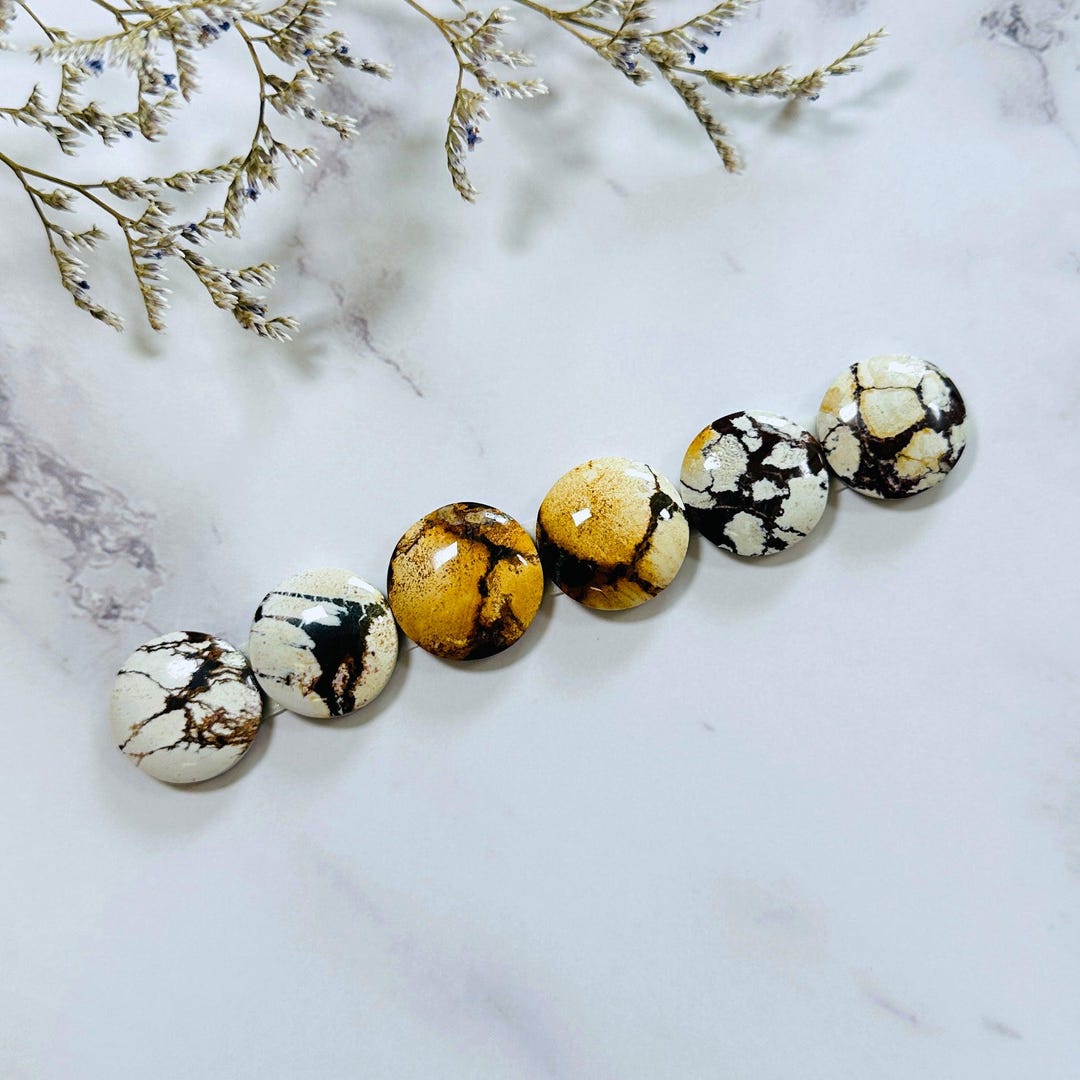 Medium Royal Orange Round Purple Lavender Variscite, Set of 6 - Etsy