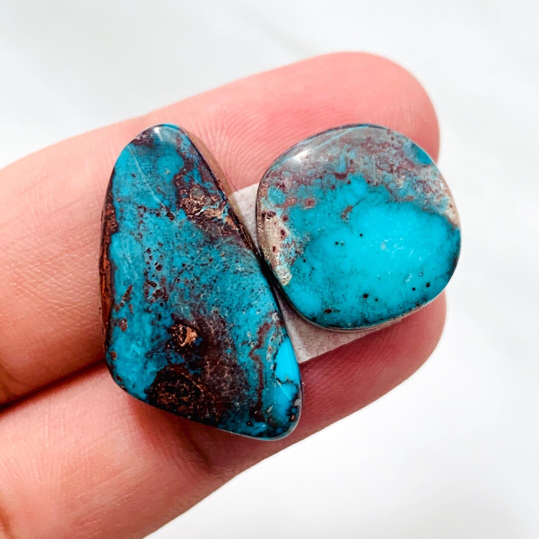 Large Sky Blue Mixed Bisbee Turquoise, Set of 2 - Etsy