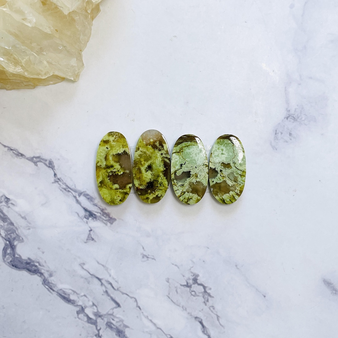 Large Mint Green Oval Green Opal, Set of 4 - Etsy
