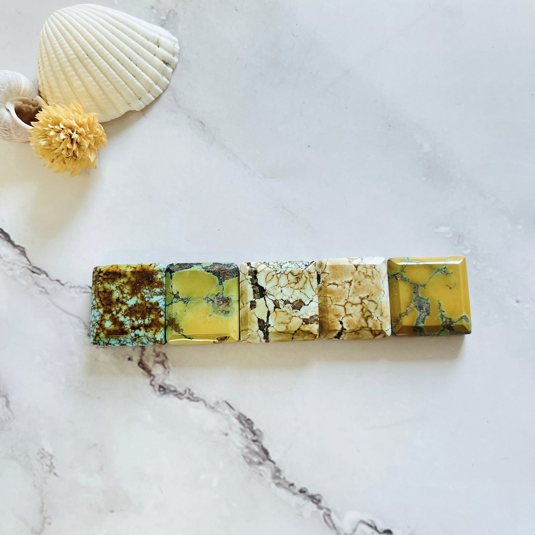 Medium Mixed Square Mixed Turquoise, Set of 5 - Etsy
