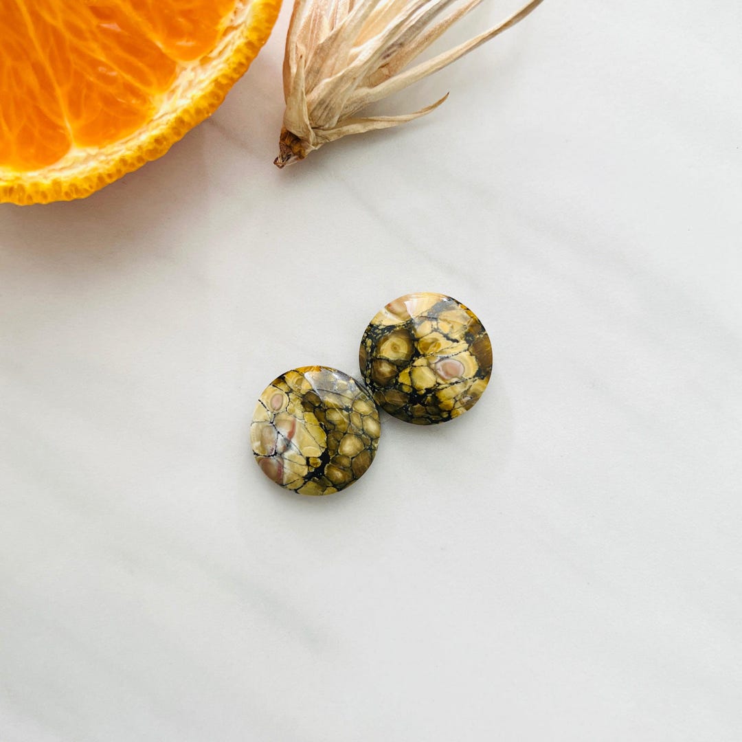 Medium Earth Brown Round Purple Lavender Variscite, Set of 2 - Etsy