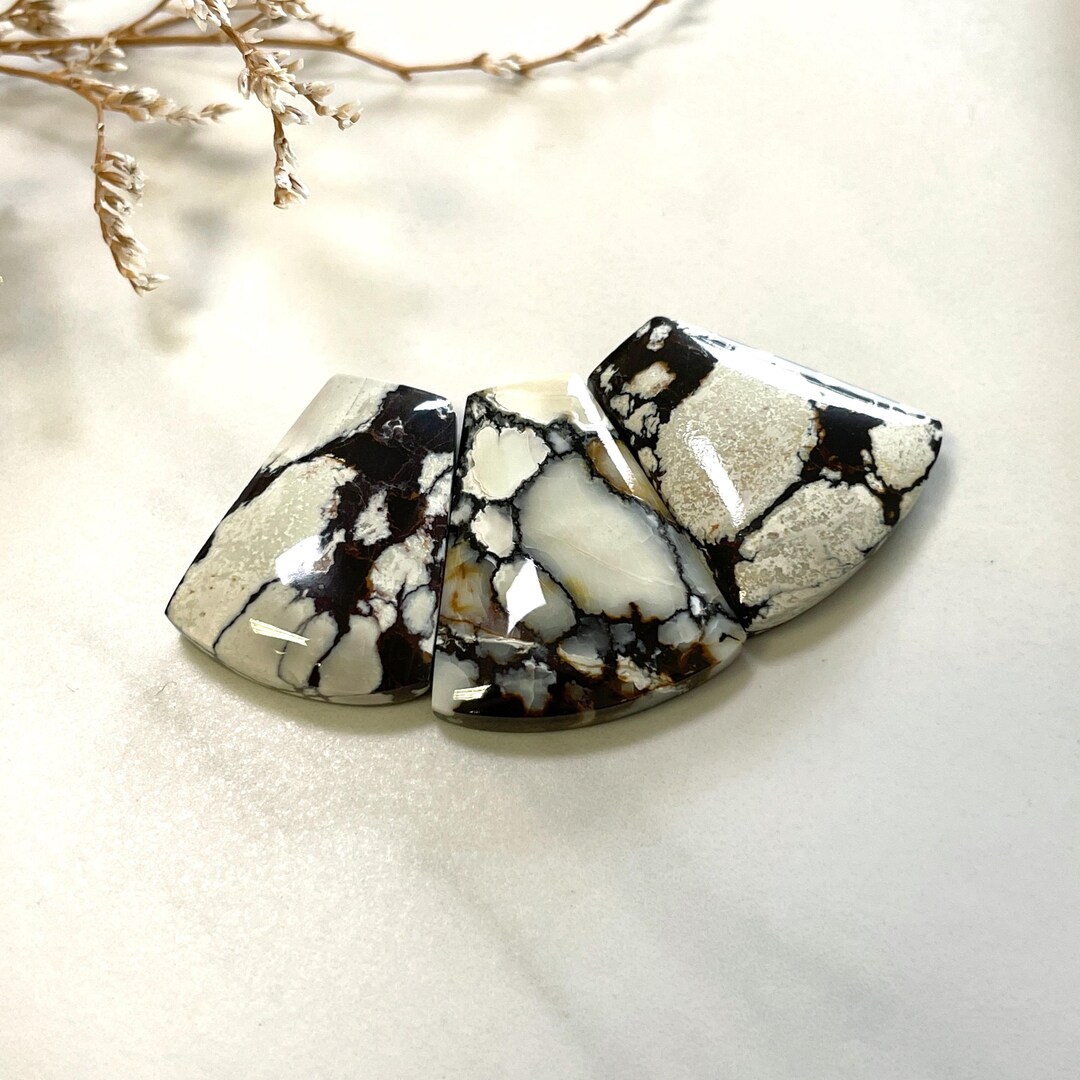 Large Earth Brown Petal Purple Lavender Variscite, Set of 3 - Etsy