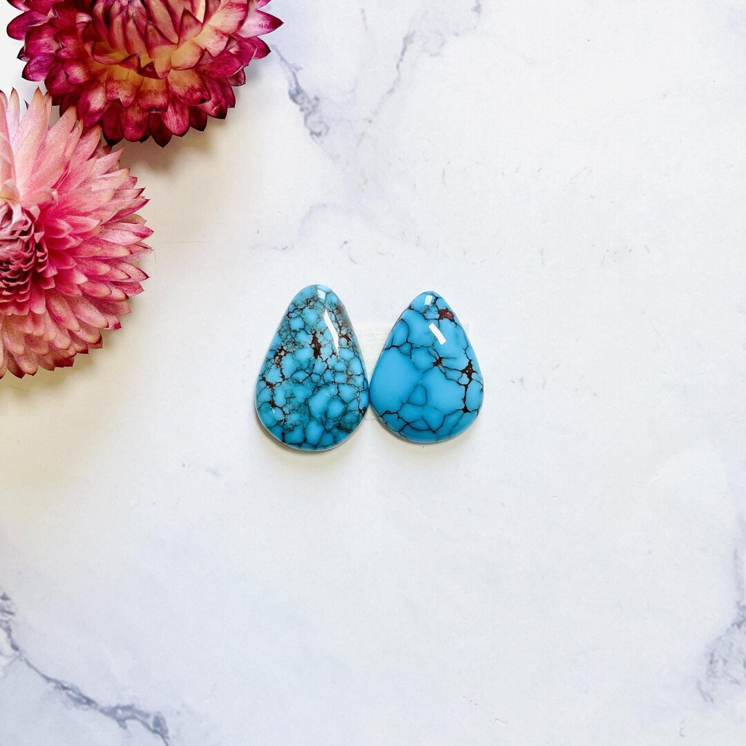 Large Sky Blue Teardrop Prince Egyptian Turquoise, Set of 2 - Etsy