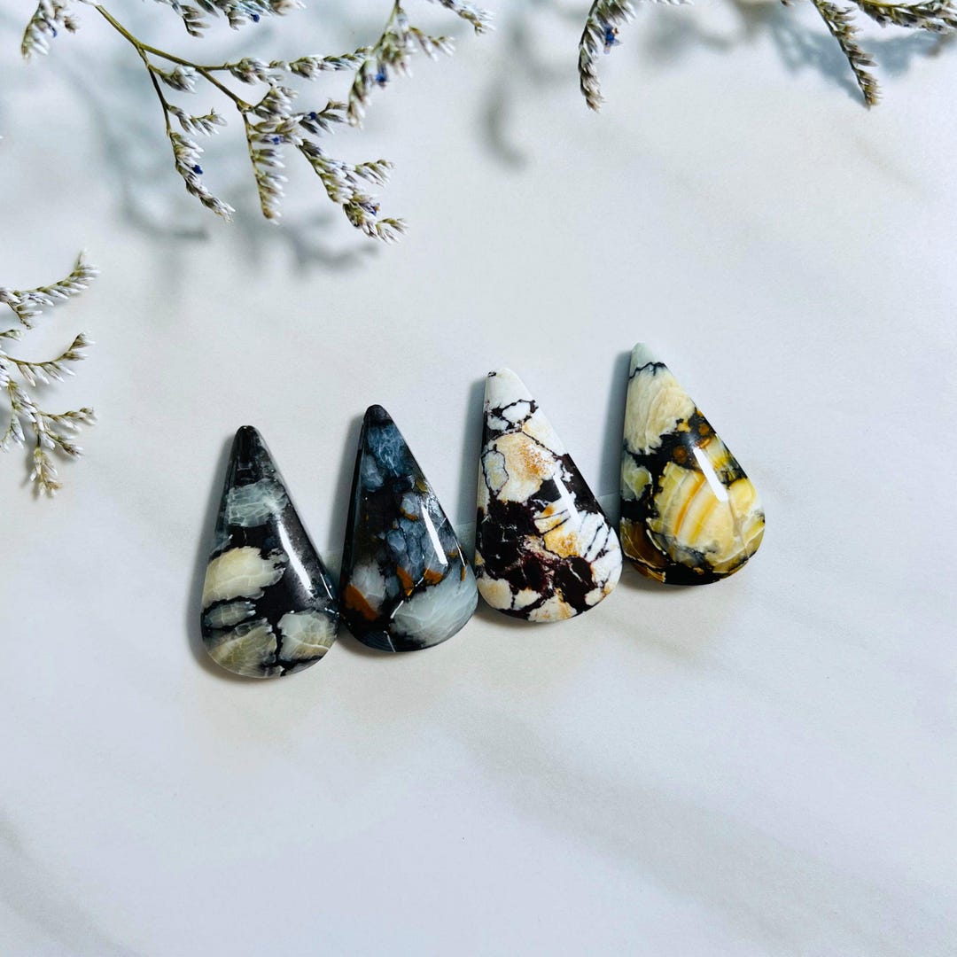 Large Mixed Teardrop Purple Lavender Variscite, Set of 4 - Etsy