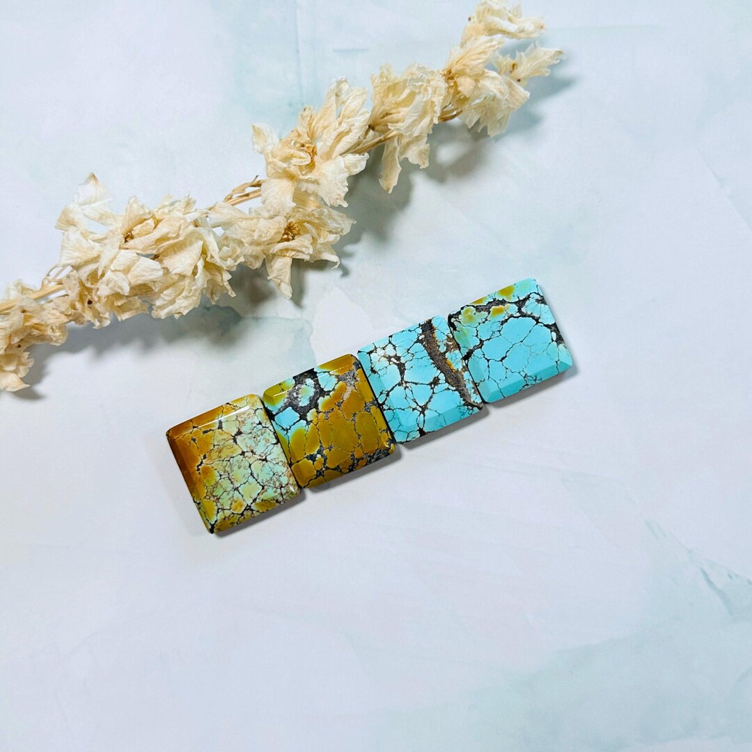 Large Mixed Square Mixed Turquoise, Set of 4 - Etsy