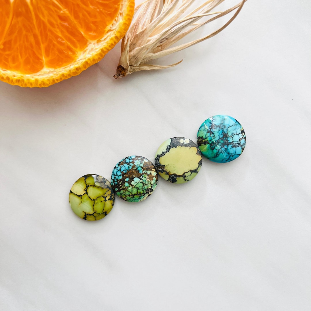 Medium Mixed Round Mixed Turquoise, Set of 4 - Etsy