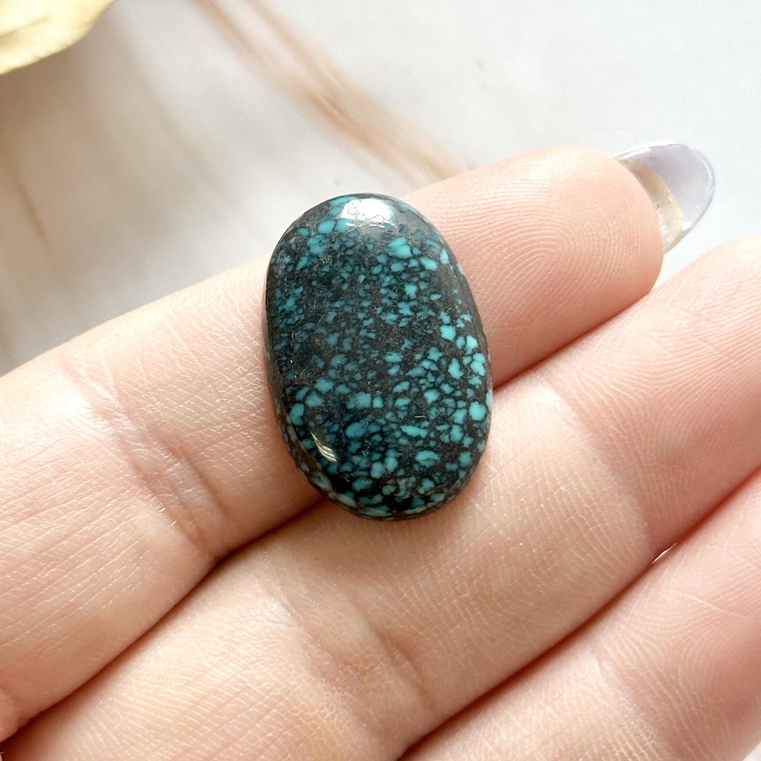 Large Oval Lander Blue Turquoise Gemstone Nevada Rare Stone (20.1 Cts ...