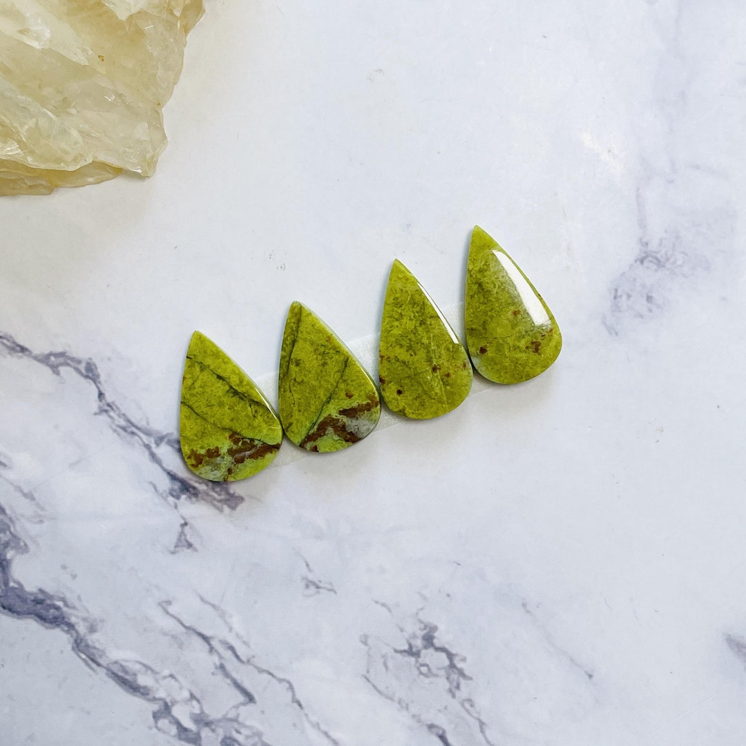 Large Mint Green Teardrop Green Opal, Set of 4 - Etsy