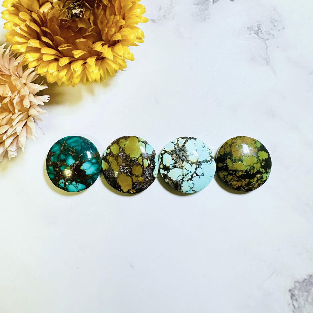 Medium Mixed Round Mixed Turquoise, Set of 4 - Etsy
