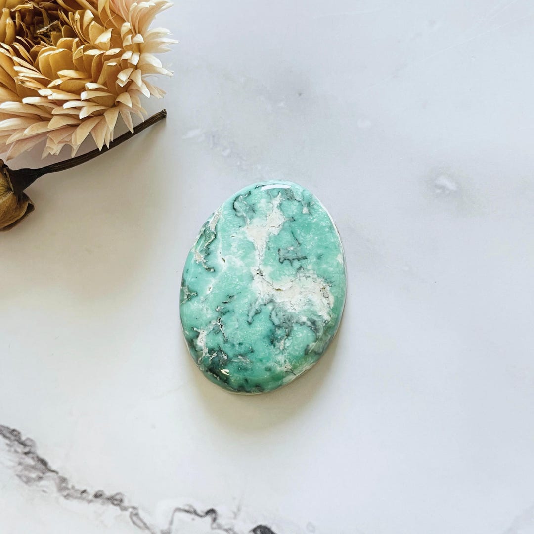 Large Mint Green Oval Broken Arrow Variscite - Etsy