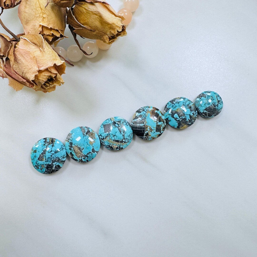 Medium Ocean Blue Round Yungai Turquoise, Set of 6 - Etsy