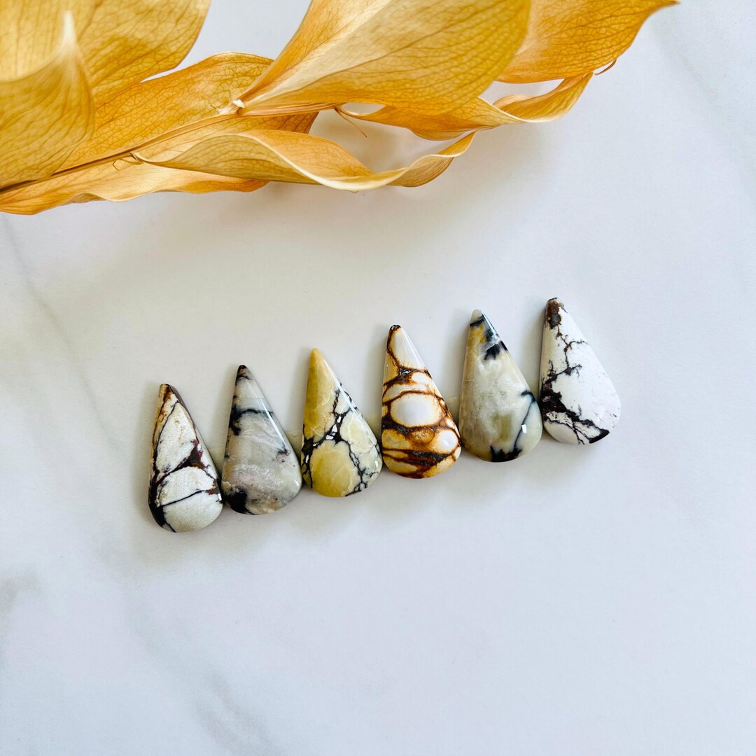 Large Earth Brown Teardrop Purple Lavender Variscite, Set of 6 - Etsy