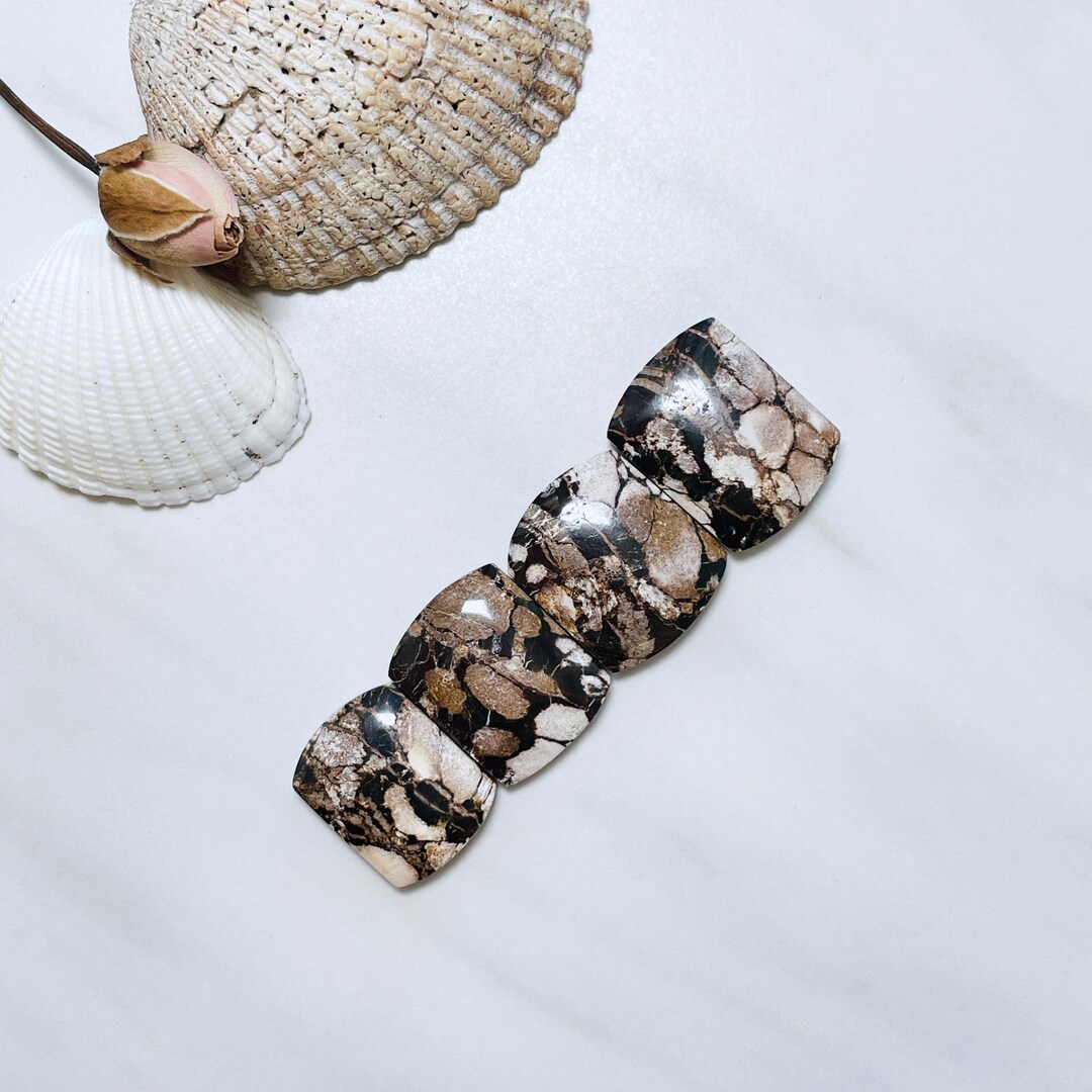 Large Pale Brown Barrel Purple Lavender Variscite, Set of 4 - Etsy