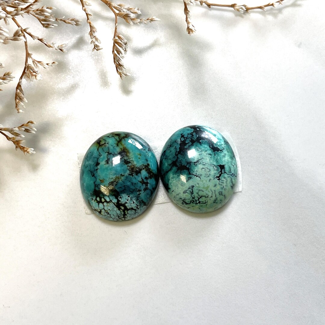 Medium Ocean Blue Round Yungai Turquoise, Set of 2 - Etsy