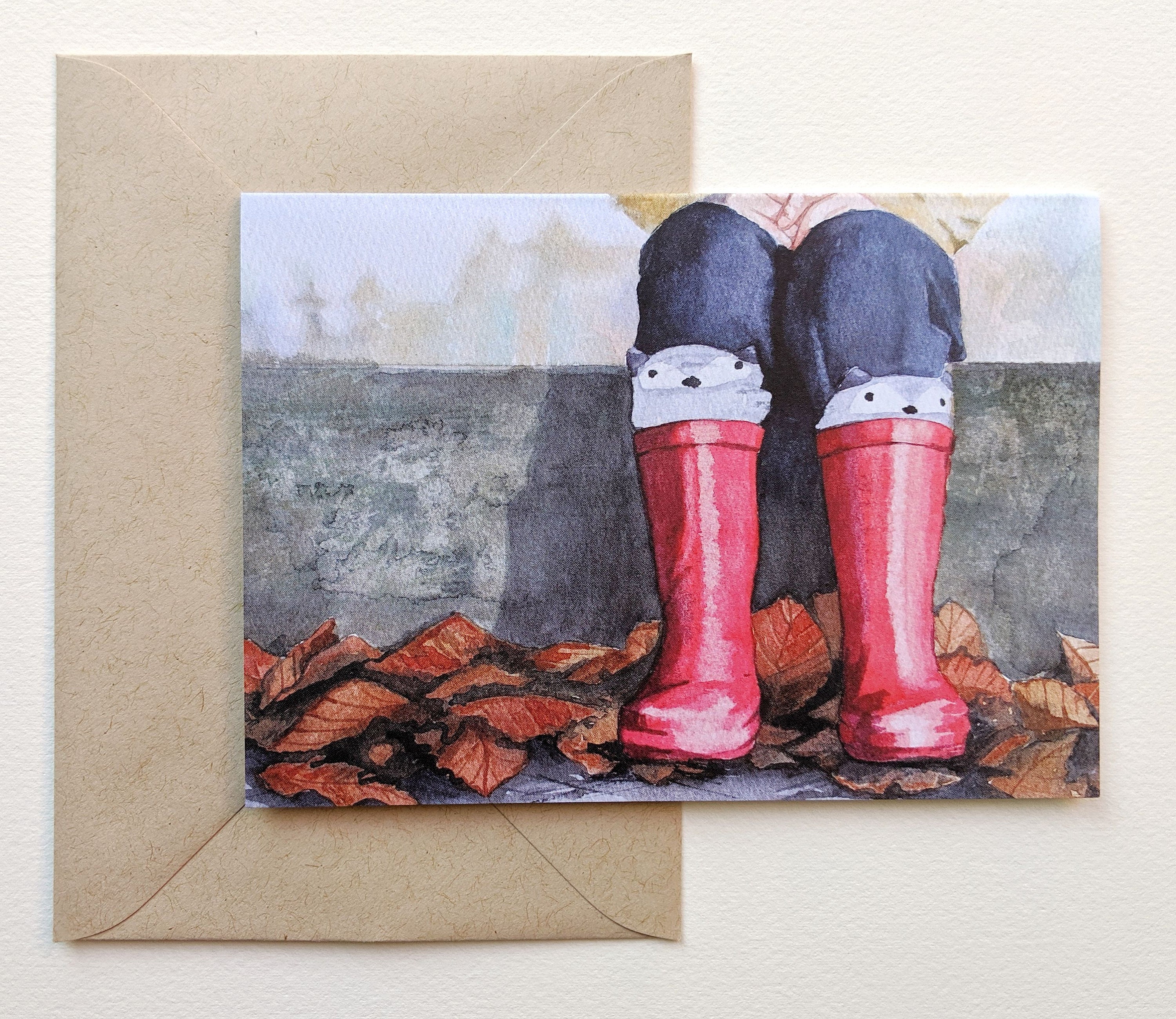 Set of 4 Greetings Cards "little Feet" - Etsy