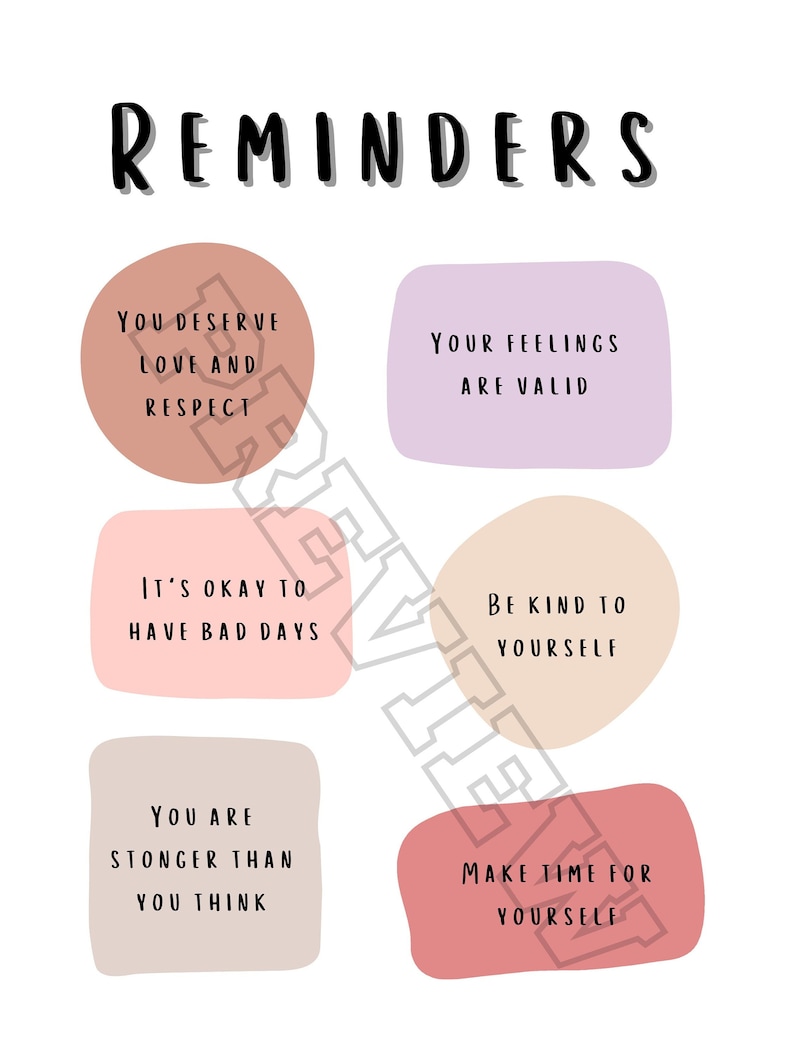 Reminder - Mental Health Poster - Digital Download - Reminders ...