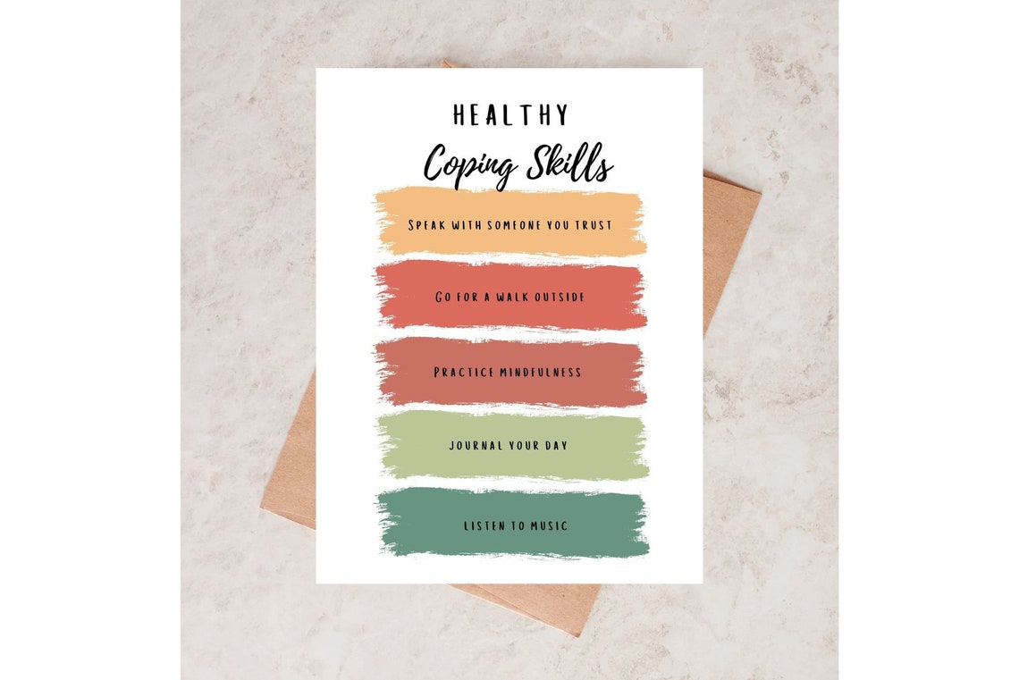 Healthy Coping Skills Mental Health Poster Therapist Office - Etsy