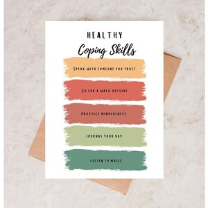 Healthy Coping Skills Mental Health Poster - Therapist Office ...
