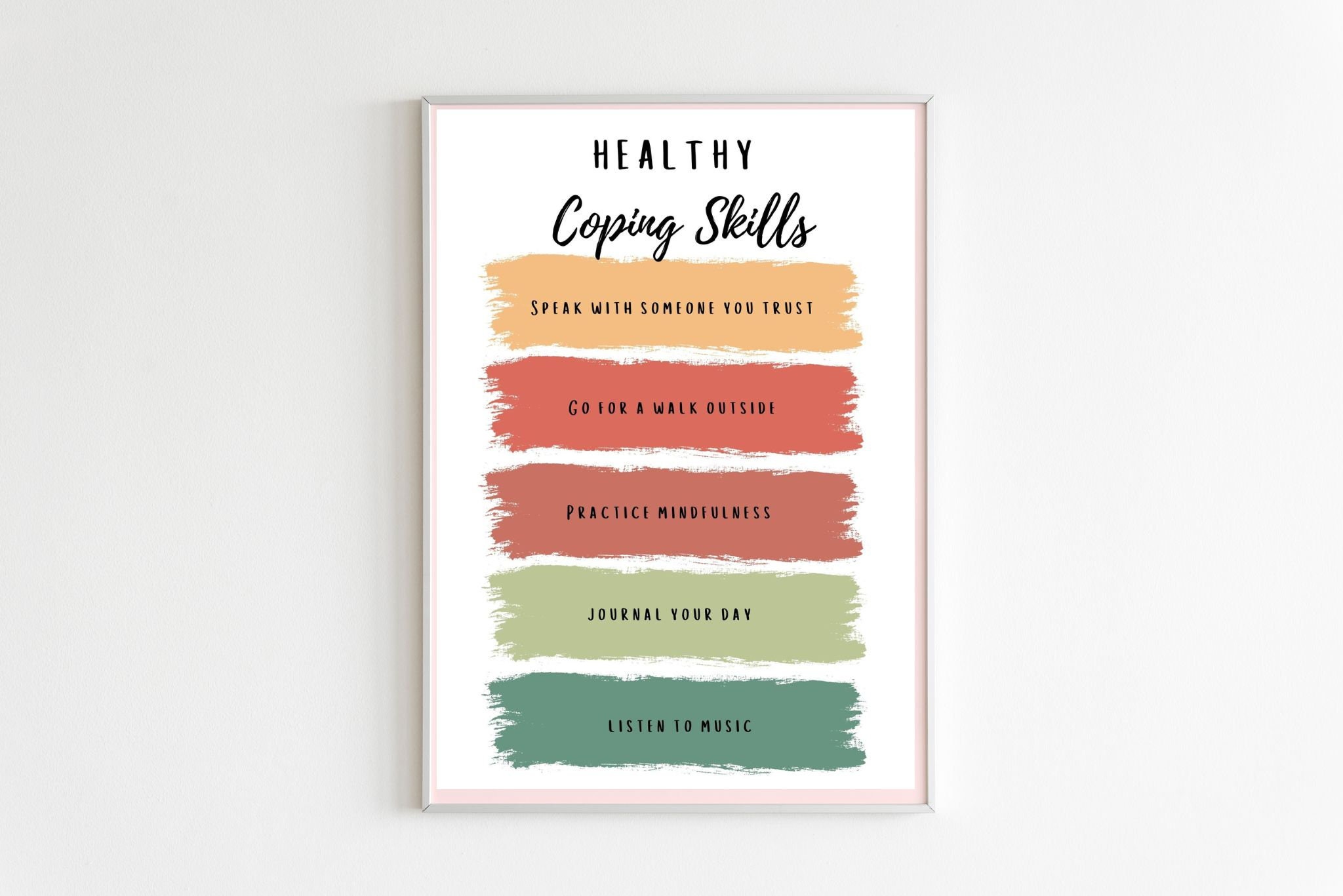 Healthy Coping Skills Mental Health Poster Therapist Office - Etsy