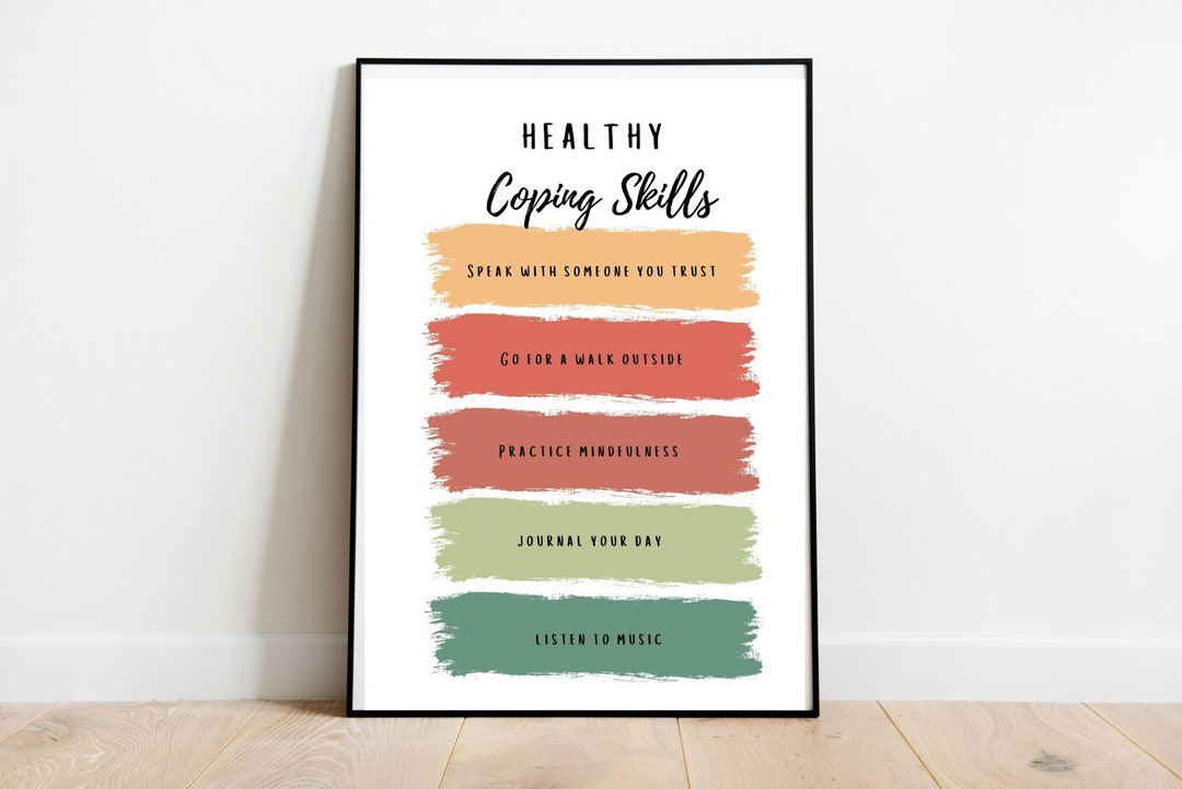 Healthy Coping Skills Mental Health Poster - Therapist Office ...