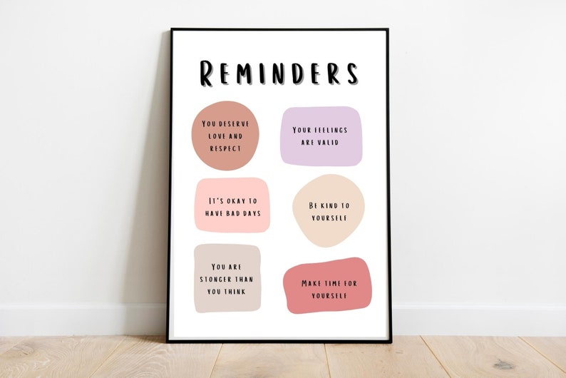 Reminder - Mental Health Poster - Digital Download - Reminders ...