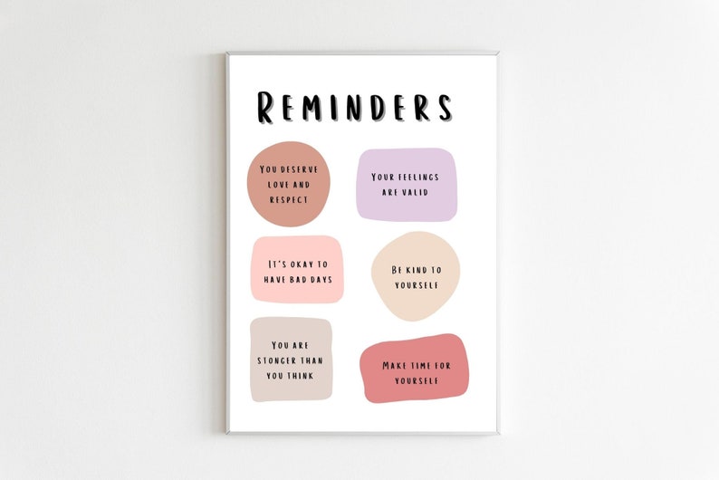 Reminder - Mental Health Poster - Digital Download - Reminders ...