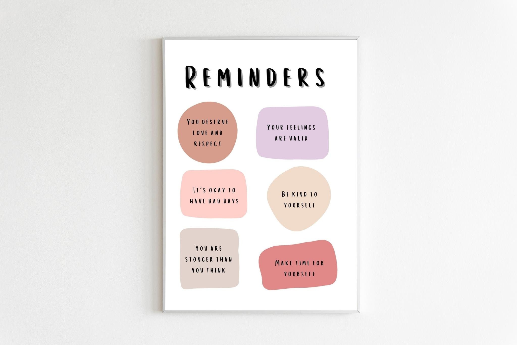 Reminder - Mental Health Poster - Digital Download - Reminders ...