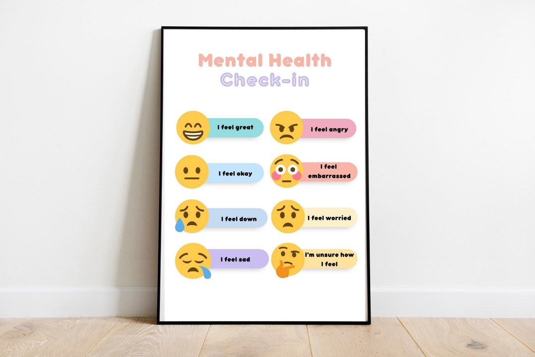 Mental Health Check in Poster - Therapist Office - Guidance Counselor ...
