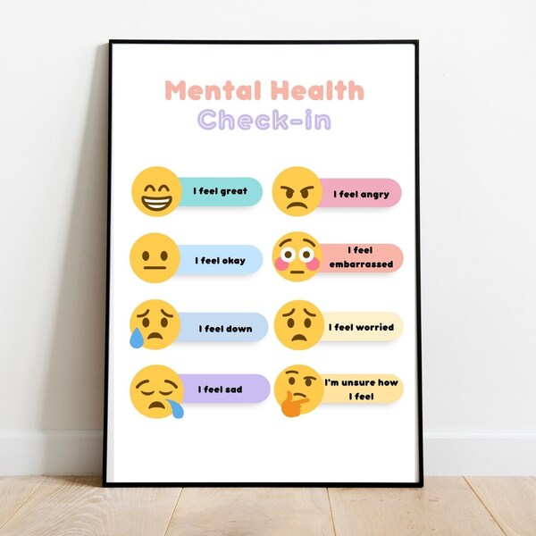 Mental Health Check in Poster - Etsy