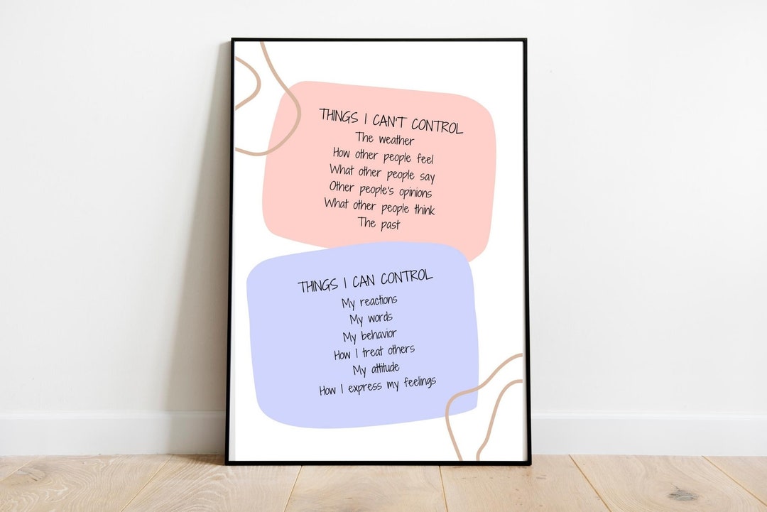 What I Can and Can't Control Poster - Mental Health - Art - Social Work ...