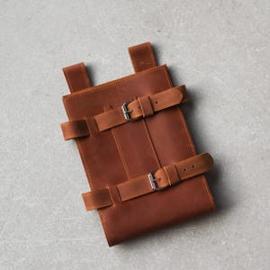 Leather Belt Book Holder, Leather Book Carrier, Waist Book Holster ...