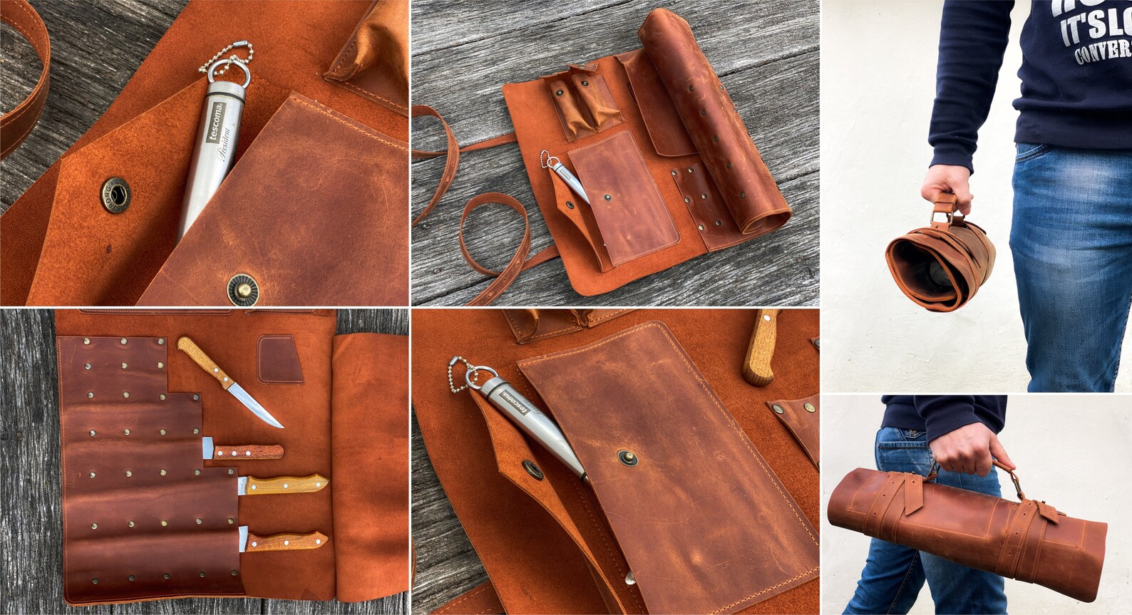 Engraved Leather Tool Roll, Leather Tool Roll up Pouch, Leather Tool ...