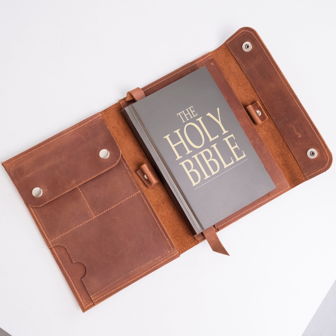 Leather Bible Cover for Women, Custom Bible Cover Catholic ...