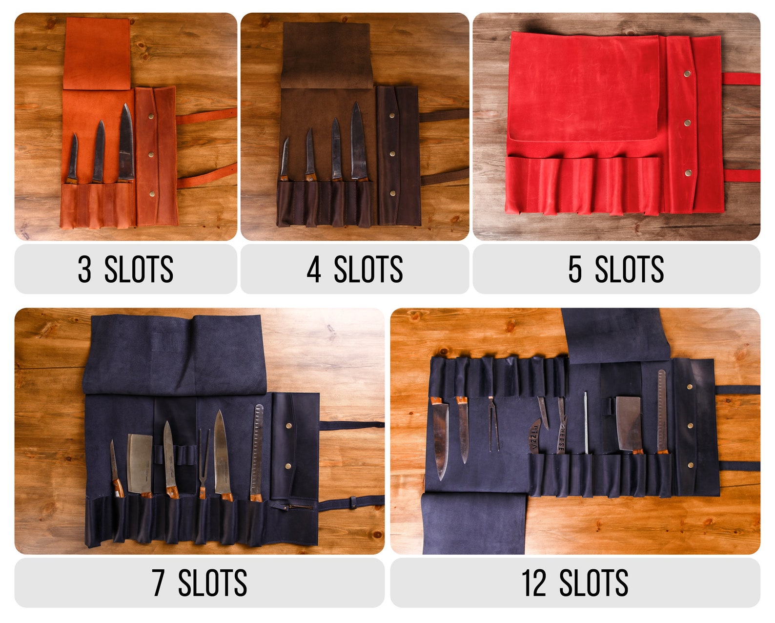 Handmade Knife Roll Leather Knife Roll Knife Bag Chef Knife - Etsy