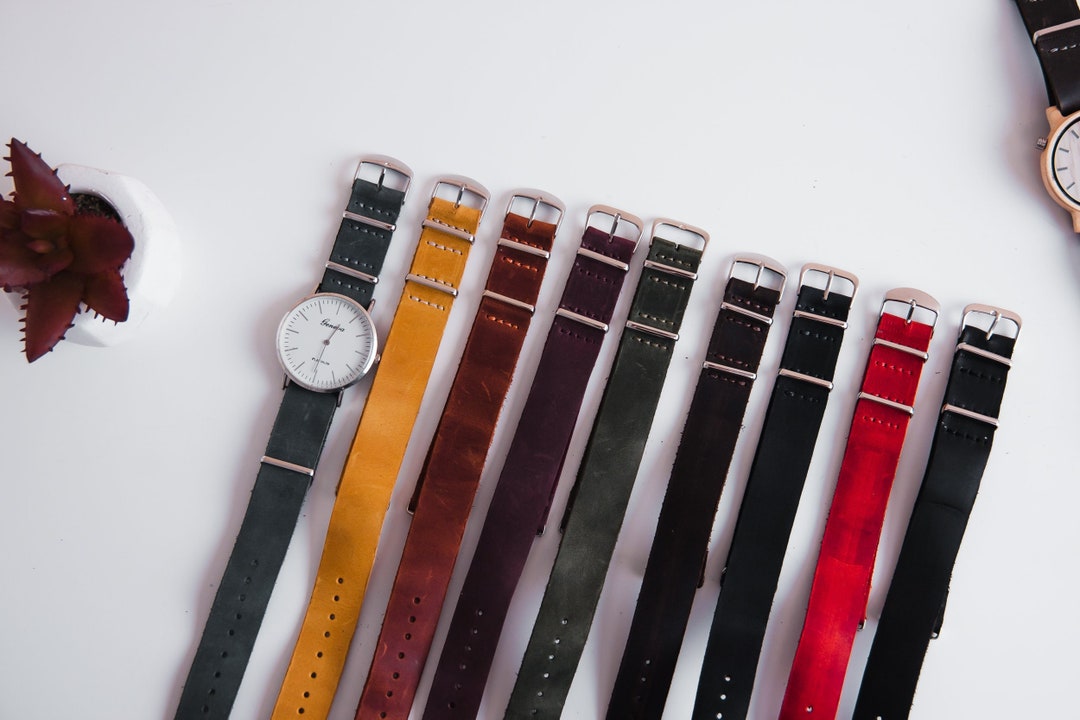 Customized Leather Watch Band, Engraved Watch Strap, Handmade Watch ...