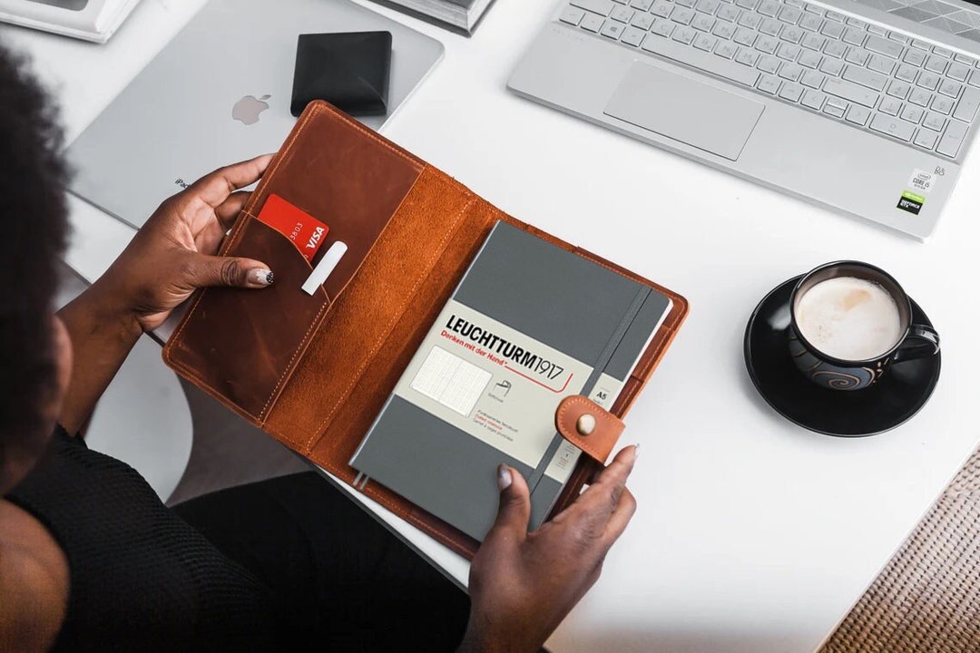 Leather Leuchtturm 1917 Notebook Cover, Personalized Notebook Cover ...