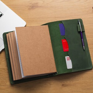 Engraved Leather Notebook Cover, Refillable Travel Journal, Monogrammed ...