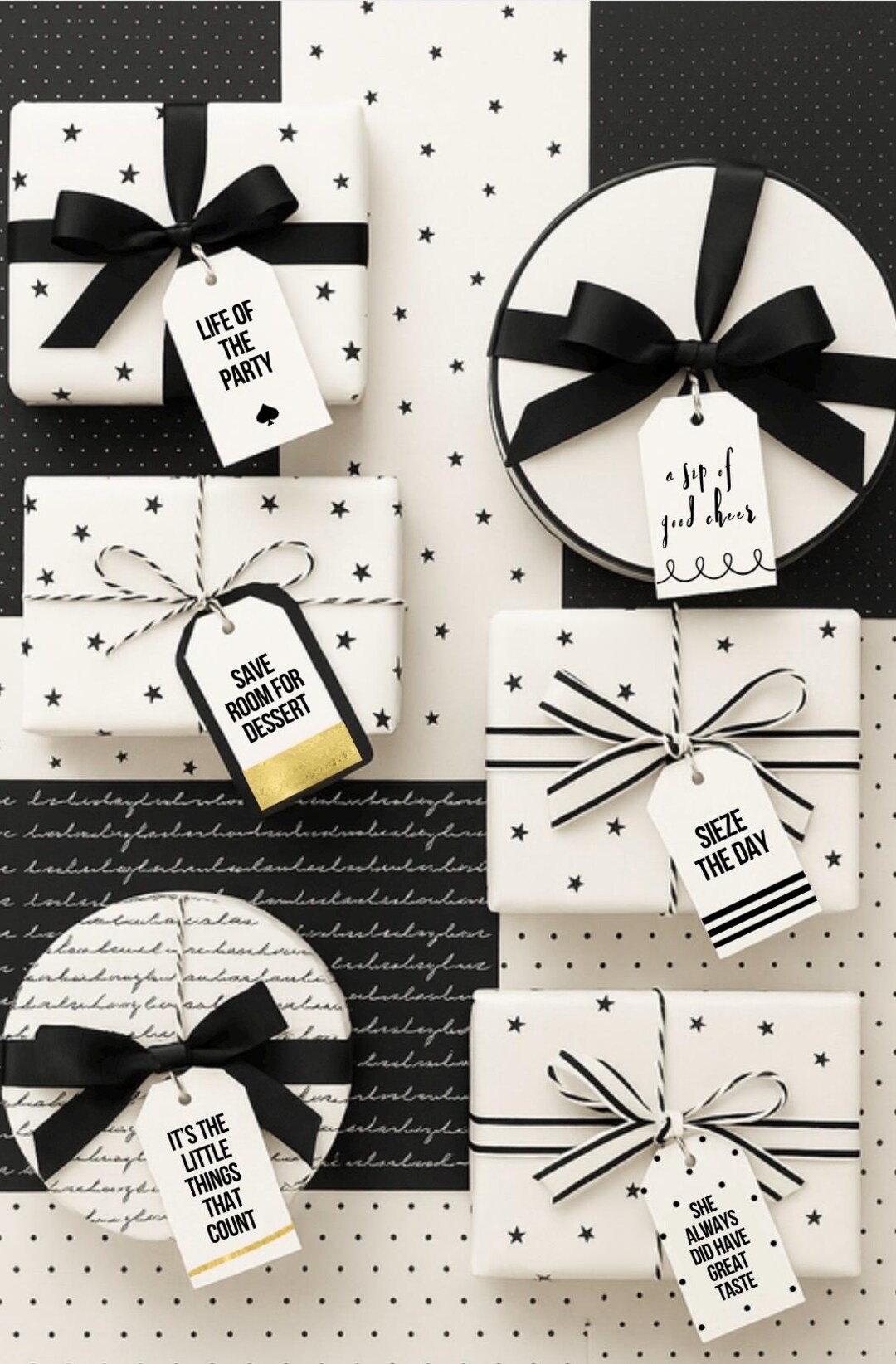 Kate Spade Inspired Gift Tags: Witty Sayings, Chic Patterns (instant ...