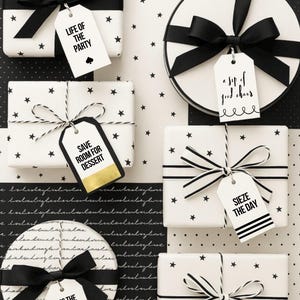 Kate Spade Inspired Gift Tags: Witty Sayings, Chic Patterns (instant ...